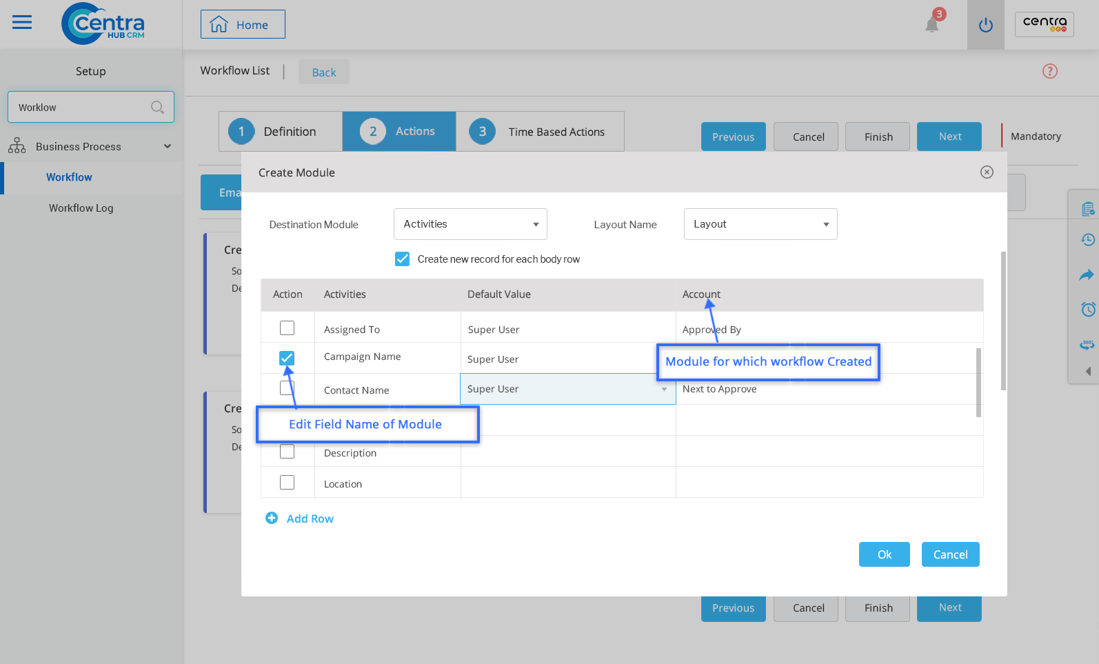 Workflow Update | Help Guide | Knowledge Base | CentraHub CRM